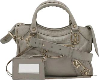 Balenciaga Sac &agrave; main bandouli&egrave;re Classic Mini City en cuir pr&eacute;-poss&eacute;d&eacute; - Femme - Pre-owned - Gris - Taille: ONE Size