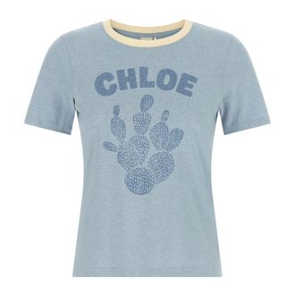 Chlo&eacute; Grafikdruck T-Shirt - - Tops - Damen - Blau - S