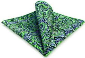 Shlax & Wing Carré de poche homme Paisley vert et violet pour veste de costume et mariages