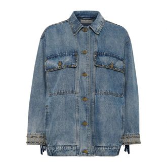 Cream Denimjacke mit westlichen Details - - Jackets - Damen - Blau - L