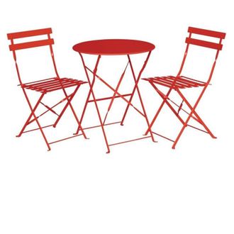 Bolero Ibiza Table de Terrasse en Acier Rouge 595 mm - Bolero