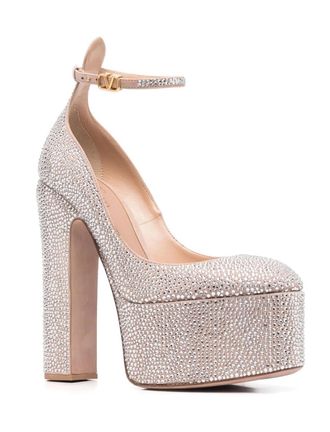 Valentino Garavani Valentino Crystal Tan Go Platform Sandals Size 41