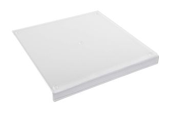 GSD Haushaltsgeräte Acryl Schneidbrett mit Anschlag, Klar, 38 x 3,8 x 0,6 cm