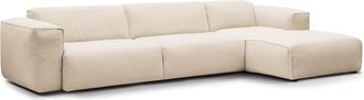 Studio Copenhagen home24 Ecksofa 3-Sitzer mit Longchair Beige Webstoff Saia 317cm Longchair davorstehend rechts Modern