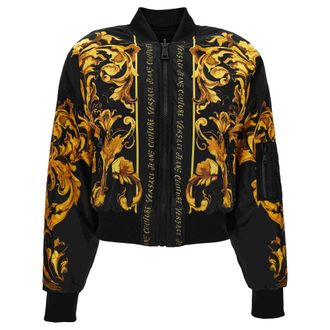 Versace Femme, Vestes, Noir, Taille: 40 FR Veste &agrave; Imprim&eacute; Baroque Porcelaine
