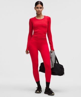 lululemon Wunder Train Leggings mit hohem Bund f&uuml;r Frauen - 64 cm - Neon - Gr&ouml;&szlig;e 12