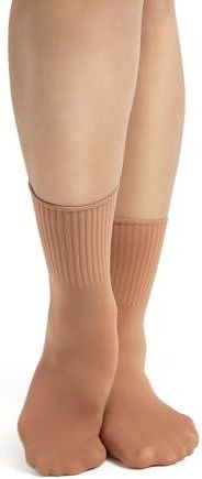 Capezio côtelées Chaussette de Ballet, Suntan, Taille Unique Femme