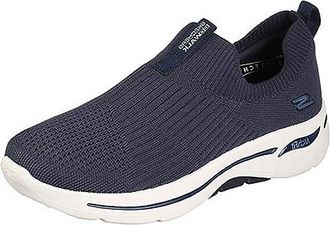 Skechers Femme GO Walk Arch FIT Iconic Sneaker, Navy Textile/Trim, 38.5 EU