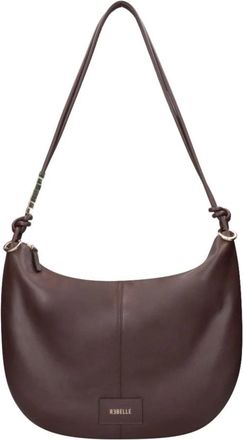 Rebelle Femme, Sacs, Brun, Taille: ONE Size Sac en cuir avec poign&eacute;e et bandouli&egrave;re