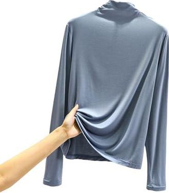 Generic sous Pull Femme Haut Thermique Femme sous Pull Thermique Femme Doux Glamour Top Thermique en Velours Allemand Seamless Uni &Eacute;pais Moulant Et Ultra Chau