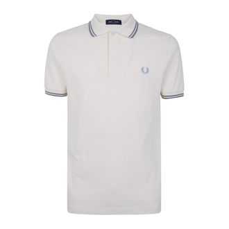 Fred Perry M3600 Strickkragen Poloshirt - - Tops - Herren - Wei&szlig; - L