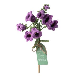 Talking Tables 2 x Glockenblumen-H&auml;kelzweige dekorative Baumwollblumen, handgefertigt, geh&auml;kelte Blumenstiele f&uuml;r Tisch, Heim-Styling, Geschenk, saisonale Displays, 