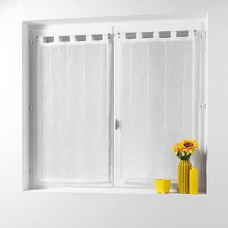 Douceur d'Int&eacute;rieur Douceur dint&eacute;rieur, Gardinen, 2 x 70 x 200 cm, Linahe Wei&szlig;, sandgestrahlt, Chenillef&auml;den