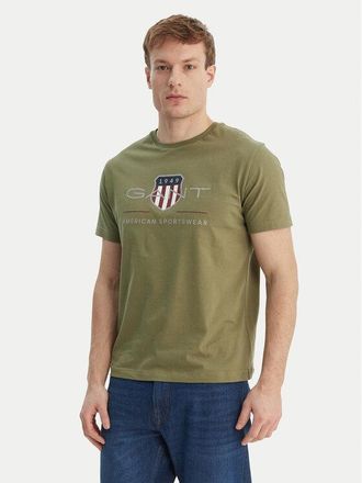 GANT T-Shirt Archive Shield 2003199 Gr&uuml;n Regular Fit