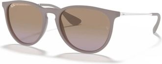 Ray-Ban unisex, Accessoires, Brun, Taille: 54 MM Lunettes de soleil rondes surdimensionn&eacute;es avec rev&ecirc;tement en caoutchouc