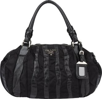 Prada Crossbody Bags - Prada Nylon Leather Handbag - Gr. unisize - in Schwarz - f&uuml;r Damen
