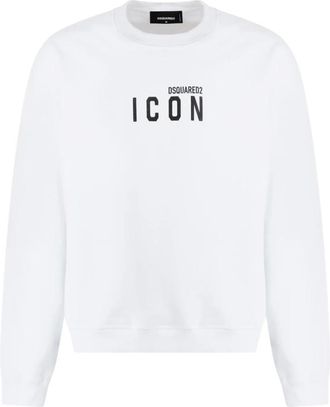 Dsquared2 Homme, Sweatshirts et sweats &agrave; capuche, Blanc, Taille: 2XL SweaT-shirt ras du cou en coton