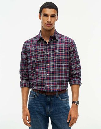 Tommy Hilfiger Hemd in Relaxed Fit mit Tartan-Karo aus Oxford-Gewebe in kr&auml;ftigem Marineblau / kariert