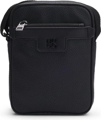 HUGO BOSS Schultertasche mit Logo-Schild - Schwarz