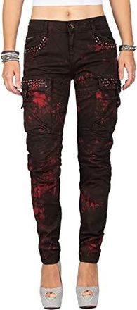 Cipo & Baxx Femme Jeans WD385-bans Bordeaux W26/L32