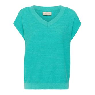 Cream Maille col V - Femme - Pulls - Vert - Taille: 38 FR