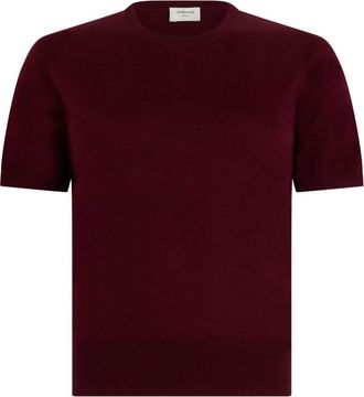 Saint Laurent Rundhals-T-Shirt - - Knitwear - Damen - Rot - M