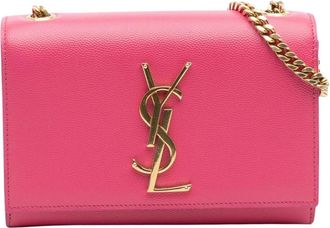 Saint Laurent Portefeuille &agrave; cha&icirc;ne en cuir Pre-owned - Femme - Pre-owned - Rose - Taille: ONE Size
