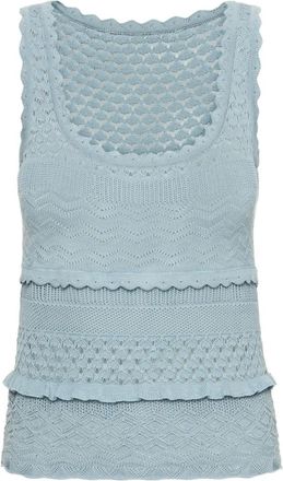 Oscar De La Renta d&eacute;bardeur festonn&eacute; - Bleu