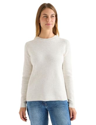 Cecil Damen 3015559 Pullover Mit Strukturdetails, Eggshell Melange, XXL EU