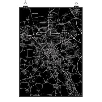 Mr. & Mrs. Panda Bild Hannover DIN A4 - Geschenk, wanddeko, Stadt Dorf Karte Landkarte Map Stadtplan, drucke, Kunstdruck, Wandbild, poster