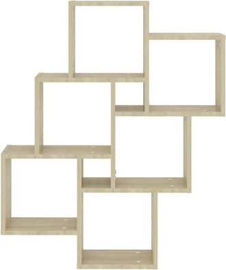 Generic Modernes Schwebendes Wandregal aus Holzwerkstoff, Dekorative Ausstellungsregale f&uuml;r Wohnzimmer, Schlafzimmer, Badezimmer und Heimb&uuml;ro (Sonoma-Eiche)