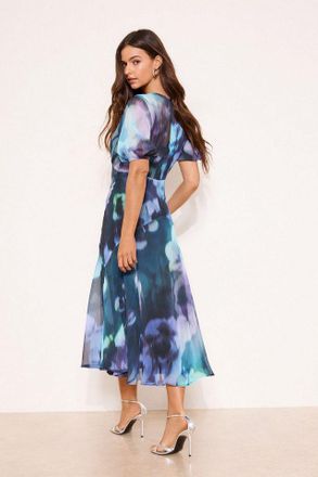 Lipsy Midikleid Lipsy Midikleid mit Print und Mesh, Kurzgr&ouml;&szlig;e (1-tlg)