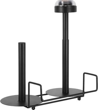 Valiclud MUSISALY Distributeur de Paquet Poubelle Suspendu Double T&ecirc;te en Plastique Noir Support &agrave; Paquet D&Eacute;picerie Mural pour Supermarch&eacute; Organisateur Pratiqu