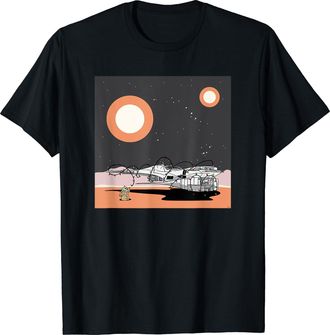 Star Wars Grogu Holiday Christmas Lights N-1 Starfighter T-Shirt