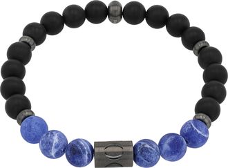 Joop Armband Edelstahl Herren Armschmuck, mit Dumortierit, 18,5 cm, Silber, Kommt in Schmuck Geschenk Box, 2033995