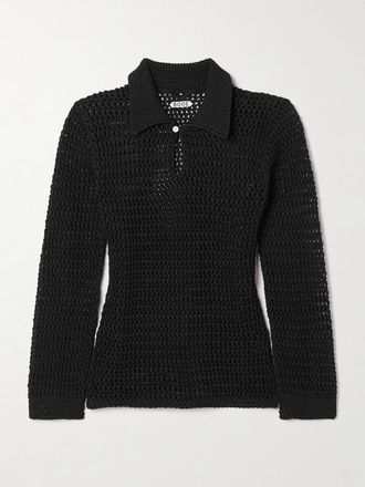 Bode Willows Oberteil Aus Gehäkelter Baumwolle - Schwarz