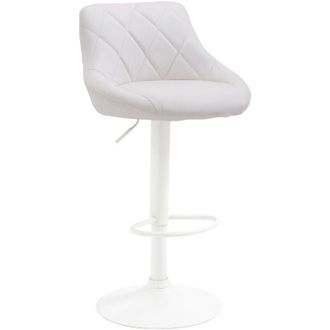Clp Tabouret de bar Lazio en similicuir avec pied en métal Blanc Blanc