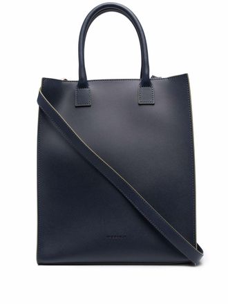 Woolrich sac cabas en cuir &agrave; logo emboss&eacute; - Bleu