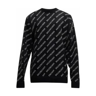 Balenciaga Stilvolle Rundhals-Strickware - - Knitwear - Herren - Schwarzk - M