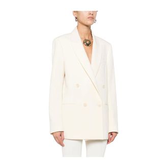 Patrizia Pepe Femme, Vestes, Blanc, Taille: 36 FR Blazer Essentiel Crois&eacute;