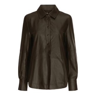 BTF-CPH Chocco Brown Lederhemd - - Blouses & Shirts - Damen - Braun - S