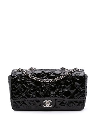 Chanel sac porté épaule Lucky Symbols à rabat verni format moyen (2010-2011) - Noir