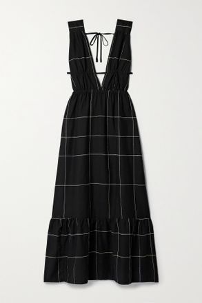 Lemlem + Net Sustain Lelisa Maxikleid Aus Einer Baumwollmischung Mit Karomuster - Schwarz