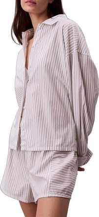 Calvin Klein Übergroßes Hemd in Poplin - Beige