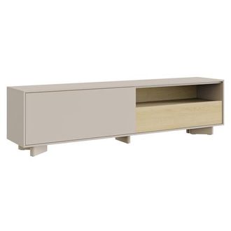 Selsey TV Schrank 175 cm Kaschmir Eiche Vicenza - Sideboard Wohnzimmer und Lowboard stehend, modernes TV Board mit T&uuml;ren, Schublade und offener Nische, TV M&ouml;