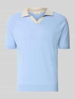 Gran Sasso Regular Fit Poloshirt mit V-Ausschnitt