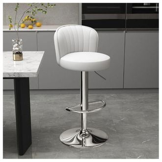 Generic Verstellbare Drehhocker, 2Er-Set, Moderne Barhocker mit Hoher R&uuml;ckenlehne Aus Leder, 60-80 cm Hoch, Ideal f&uuml;r K&uuml;cheninsel, Bar Oder Esszimmer