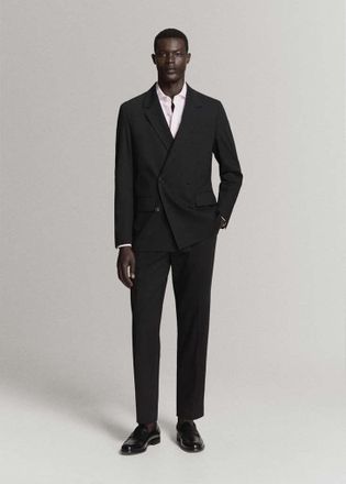 Mango Chemise costume slim-fit 100 % coton &agrave; rayures rose clair - Homme - XXL - MANGO MAN