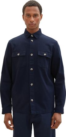Tom Tailor Herren 1036230 Overshirt aus Twill-Stoff, 10668-Sky Captain Blue, S