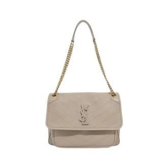 Saint Laurent Sac bandouli&egrave;re vintage en cuir Pre-owned - Femme - Pre-owned - Beige - Taille: ONE Size